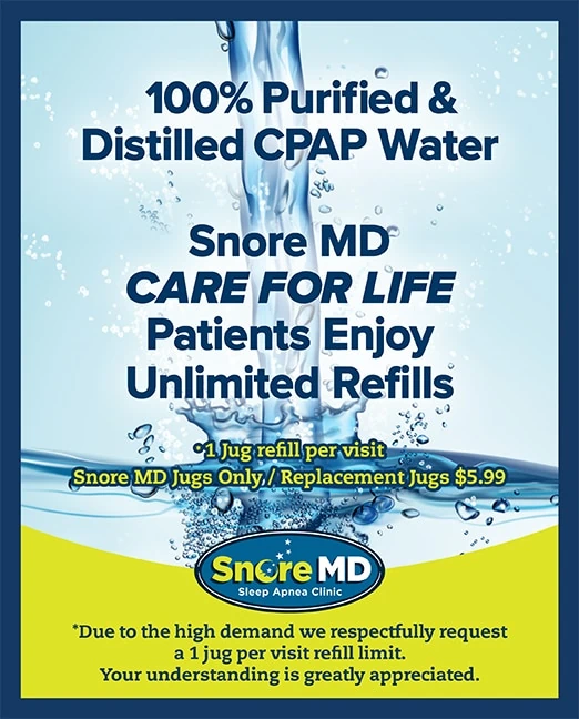 Free 100% Purified and Distilled CPAP Water - Snore MD - Sleep Apnea Clinic